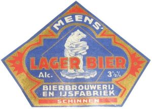 Drink Label: Meens Lagerbier (Alfa Bierbrouwerij, Netherlands) Col:NL ...