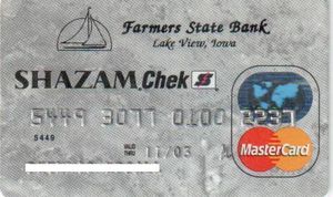 Bank Card: Shazam (Farmers State Bank, United States of AmericaCol:US ...
