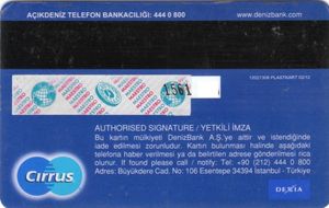 Tarjeta de Banco: DenizBank (Denizbank, Türkiye (Turquía)Col:TR-MS-0027.02