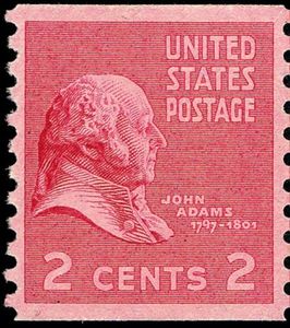 Stamp: John Adams (1735-1826), Second President of the U.S.A. (United ...