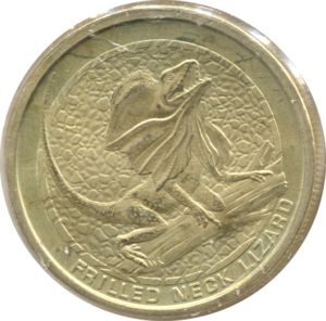 Coin: 1 Dollar (Frilled Neck Lizard) (Australia) (1970~Today ...
