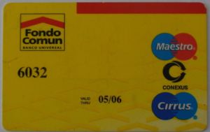 Bank Card: Fondo Comun (Banco Fondo Común, VenezuelaCol:VE-MS-0053-3