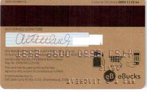 Bank Card: FNB encore gold (First Rand Bank, South Africa) Col:ZA-VI-0013