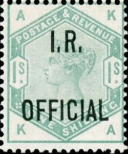 Stamp: Queen Victoria (1819-1901) - Overprint - I.R. OFFICIAL (United ...