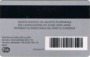 Functional Card: Sistema (Car Assistance and Auto Clubs, Italy) (ACI ...