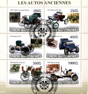 Stamp: First Cars (Comoros(Antique Automobiles (2008)) Mi:KM 1825 ...