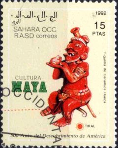 Stamp: Cultura Maya (Western Sahara: Illegal Stamps(Sahara Occ.) Col:EH ...