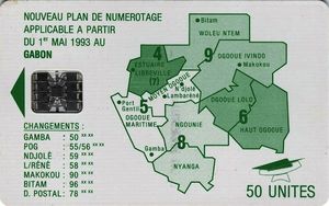 Tarjeta Telefónica: Map of Gabon - Green (Office des Postes et ...