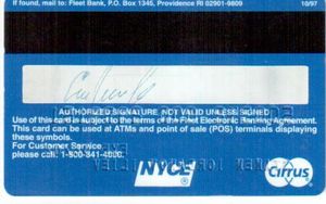 Tarjeta de Banco: Fleet 24 (Fleet Bank, Estados Unidos de AméricaCol:US ...