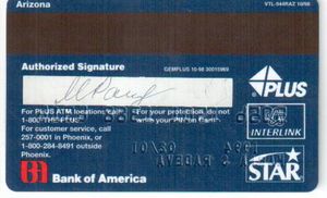 Bank Card: Bank of America Versatel (Bank of America, United States of ...