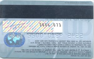 Bank Card: CashPay.Logo (UniCredit Tiriac, RomaniaCol:RO-MC-0075