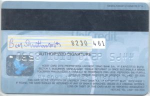 Bank Card: CashPay Logo (UniCredit Tiriac, RomaniaCol:RO-VI-0029.04