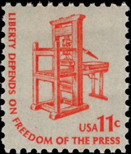 Stamp: Early American Printing Press (United States of America ...