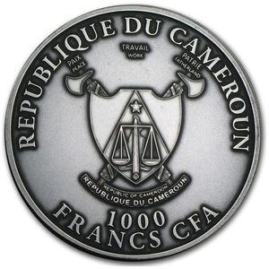 Moneda: 1,000 CFA Francs (Leopard - Colored) (Camerún(2013~Today - The ...