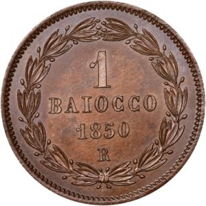 Coin: 1 Baiocco (Pius IX) (Vatican Papal States(1846~1870 - 255th Pope ...