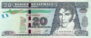 Billete de Banco: 20 Quetzales (Guatemala(2010-2020 Issue) Wor:P-124c