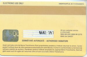 Bank Card: Design (Banca Transilvania, RomaniaCol:RO-VE-0060.05