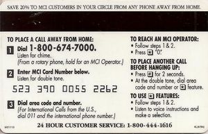 Phonecard: MCI Personal / Friends & Family Calling Card (MCI (MCI ...