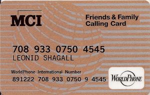 Phonecard: MCI Personal / Friends & Family Calling Card (MCI (MCI ...