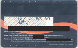 Bank Card: Design black (ING Bank, RomaniaCol:RO-MC-0105.01