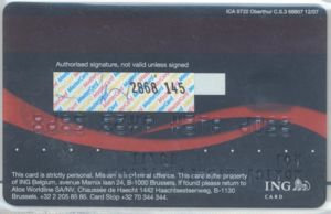 Bank Card: Design black (ING Bank, RomaniaCol:RO-MC-0107