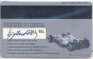 Bank Card: F1 (ING Bank, RomaniaCol:RO-VE-0063