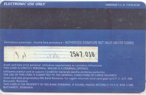 Bank Card: City wiew (ING Bank, RomaniaCol:RO-VE-0067