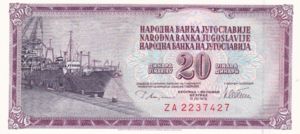 Banknote: 20 Dinara (Yugoslavia(1978-1986 Issue) Wor:P-88ar