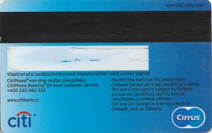 Bank Card: citi - CitiCard (Citibank, Czech RepublicCol:CZ-MS-0024