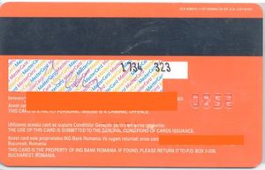 Bank Card: Orange (ING Bank, RomaniaCol:RO-MC-0020.02