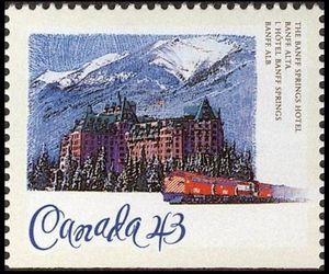 Stamp: The Banff Springs Hotel, Banff, Alberta - Imperf Bottom (Canada ...