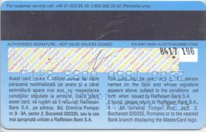 Bank Card: Europe map (Raiffeisen Bank, RomaniaCol:RO-MC-0134.03