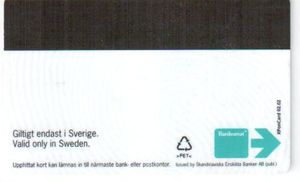 Bank Card: SEB Automatkort (Skandinaviska Enskilda Banken, Sweden) Col ...