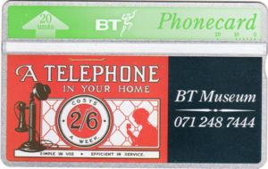 Phonecard: BT Museum - A Telephone In Your Home (British Telecom ...