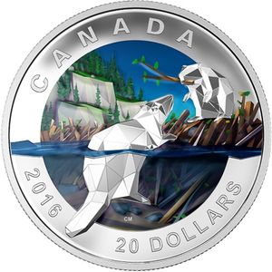 Coin: 20 Dollars (Geometry in Art: Beaver) (Canada(2010~Today - Nature ...