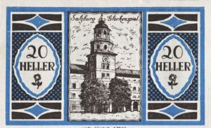 Banknot: 20 Heller (Austria - Notgeld(Salzburg) Jak:862-Ia-20 💴