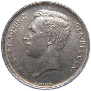Coin: 1 Franc (Medal alignment) (Belgium) (1909~1934 - 3rd King Albert ...