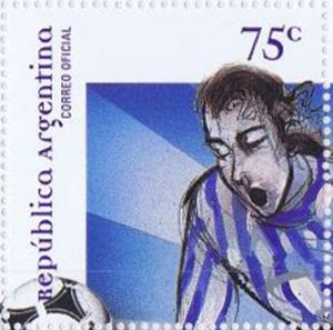 Stamp: Football, popular sports, painting by Luis Scafati (Argentina ...