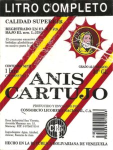 Etiqueta de bebida: Anis Cartujo (Consorcio Licorero Nacional, C.A ...