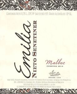 Drink Label: Emilia (Bodegas Nieto Schetiner, ArgentinaCol:AR-WINE-000063