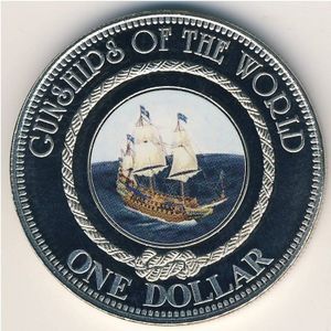 Coin: 1 Dollar (Swedish warship Vasa) (Cook Islands(2006 - Gunships of ...