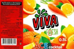 Drink Label: Viva fresh ACE cocktail (Vivaks, North MacedoniaCol:MK ...
