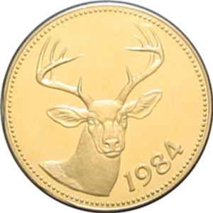 Coin: 100 Dollars (White-tailed deer) (Belize) (1973~Today - Numismatic ...