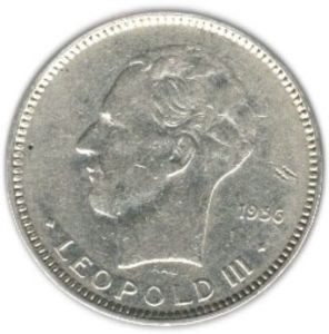 Moneda: 5 Francs (Medal alignment) (Bélgica(1934~1951 - Leopoldo III ...