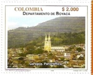 Stamp: Panoramic View of Garagoa (Colombia(Colombian Departments ...