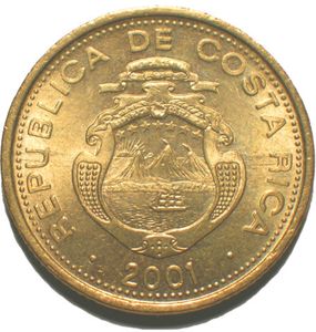 Coin: 25 Colones (Costa Rica(1950~Today - Banco Central de Costa Rica ...
