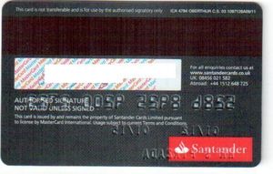 Bank Card: Santander (Santander, United Kingdom of Great Britain ...