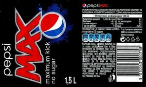 Drink Label: Pepsi max (Prilepska Pivarnica, North MacedoniaCol:MK-SODA ...