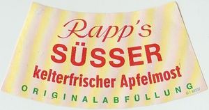 Drink Label: Rapp's Wetterauer Gold (Karl Rapp & Sohn, Germany, Federal ...