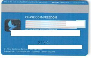 Bank Card: CHASE freedom (Chase, United States of AmericaCol:US-VI-0071-1